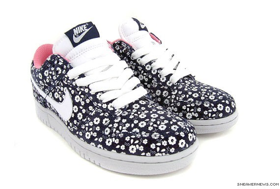 Nike Dunk Low WMNS- Floral - Navy - White - SneakerNews.com