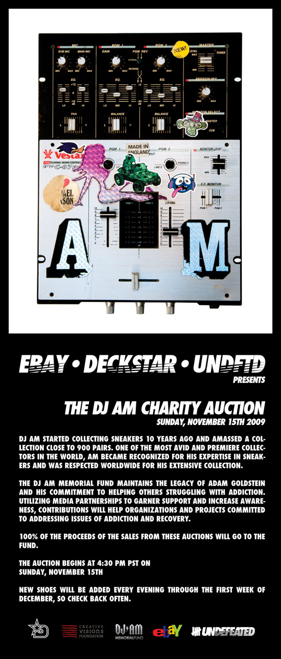 eBay x DECKSTAR x UNDFTD DJ AM Memorial Fund Auctions - SneakerNews.com