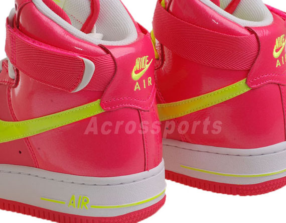 Nike WMNS Air Force 1 High - Pink Flash - Volt - SneakerNews.com