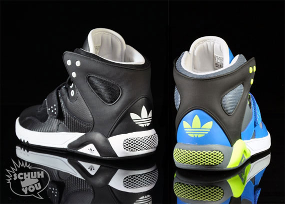 adidas Roundhouse Mid - Black - White + Blue - Neon - Grey ...