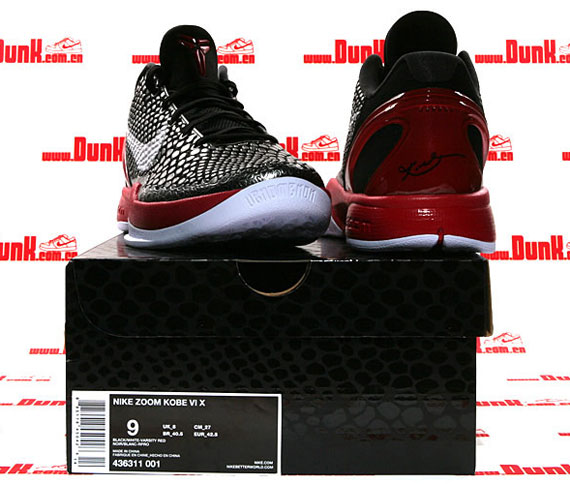 Nike Zoom Kobe VI X - Black - White - Varsity Red | Detailed Images ...