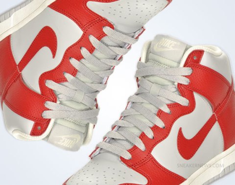 Nike WMNS Dunk High - Red - Grey - White - SneakerNews.com