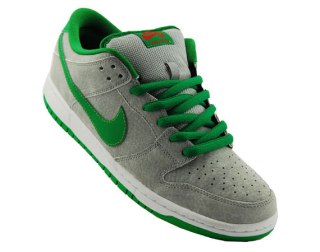 Nike SB Dunk Low - Matte Silver - Classic Green - Varsity Red ...