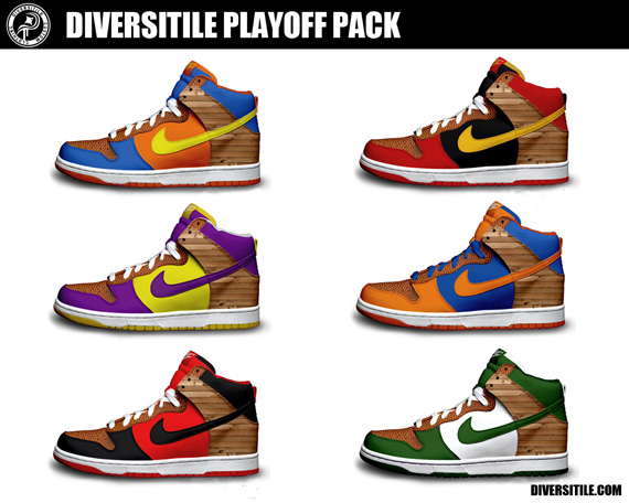 Nike Dunk High 'Playoff Pack' Customs By Diversitile - SneakerNews.com