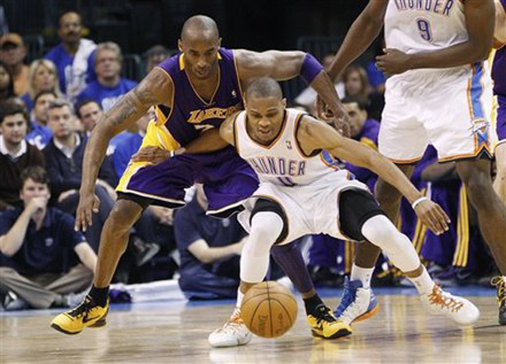 NBA Feet: Kobe Bryant - Nike Zoom Kobe VII Supreme Playoff PE ...