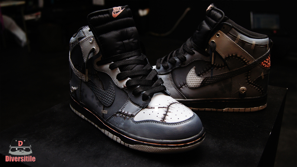 Nike Dunk High "Frankenstein" Customs by Diversitile - SneakerNews.com