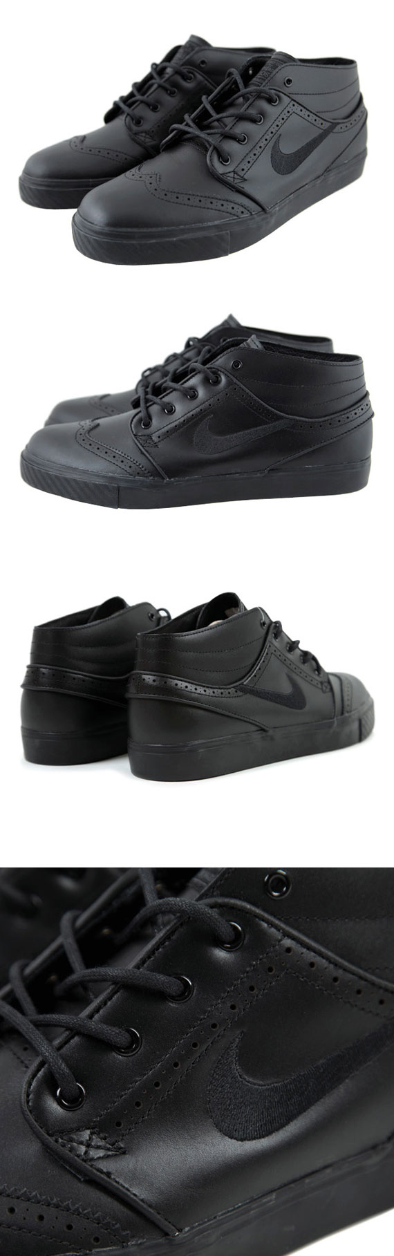 Nike Zoom Stefan Janoski Mid Premium "Black Wingtip" - SneakerNews.com