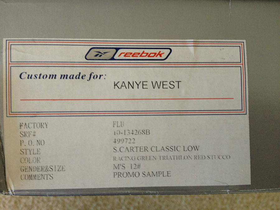 Kanye West x Reebok S. Carter CL Low - 2008 Promo Sample Set ...