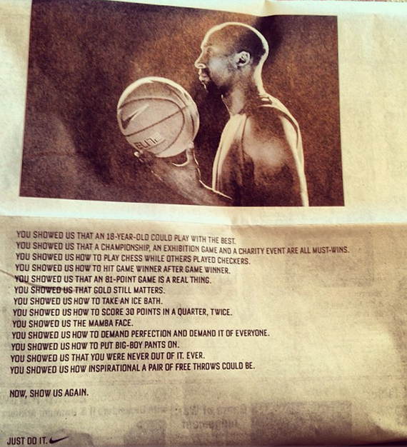 Nike Honors Kobe Bryant with "Now, Show Us Again" Ad - SneakerNews.com