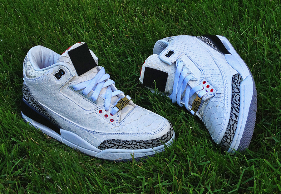 Air Jordan III "White Python" Customs for Wale by JBF - SneakerNews.com