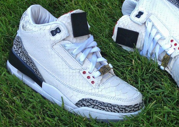 Air Jordan III "White Python" Customs for Wale by JBF - SneakerNews.com