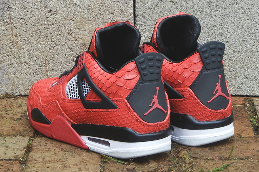 Air Jordan IV "Fire Red Python" Customs by JBF - SneakerNews.com
