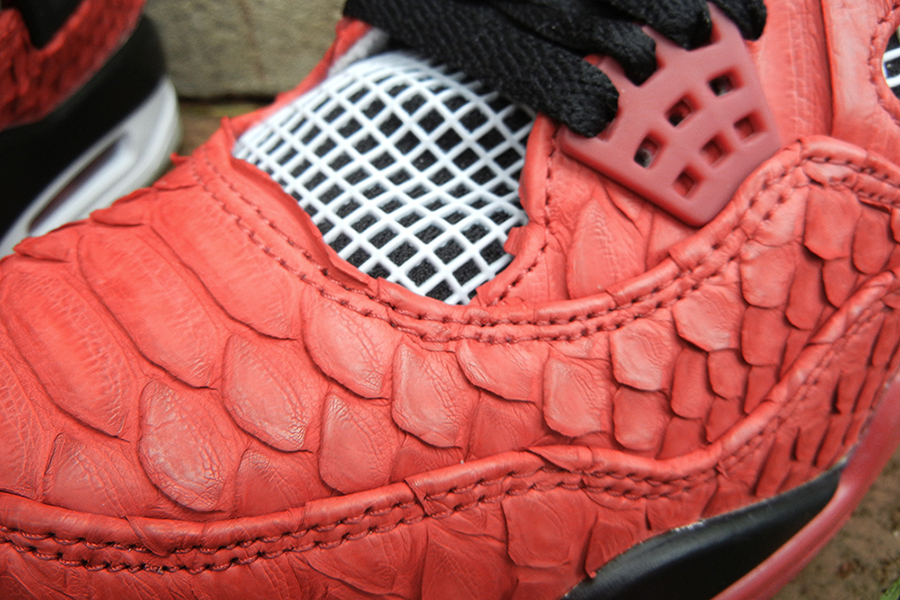 Air Jordan IV "Fire Red Python" Customs by JBF - SneakerNews.com
