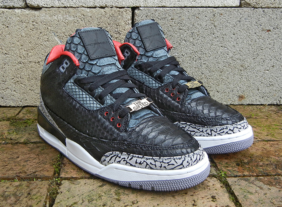 Air Jordan III "Black Python" for Wale by JBF Customs - SneakerNews.com