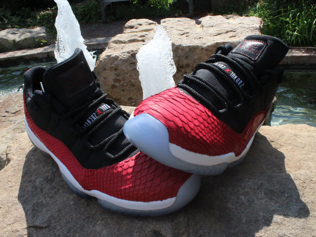 Air Jordan XI Low "Red Python" Customs by CMB Kicks - SneakerNews.com