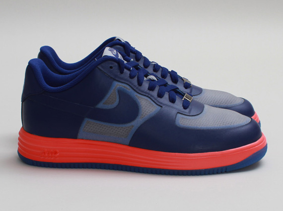 Nike Lunar Force 1 Fuse Leather - Wolf Grey - Deep Royal - Atomic Red ...