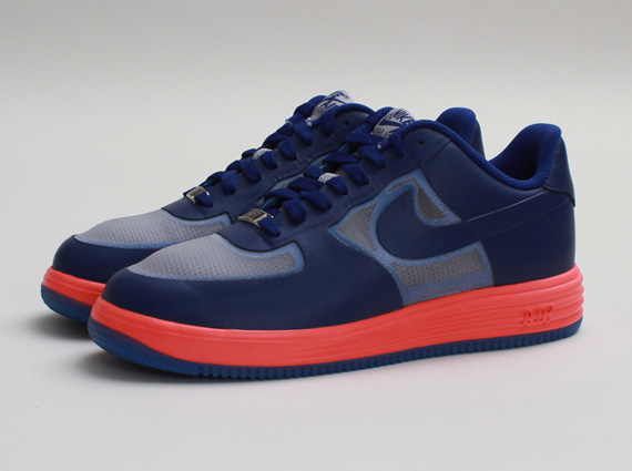 Nike Lunar Force 1 Fuse Leather - Wolf Grey - Deep Royal - Atomic Red ...