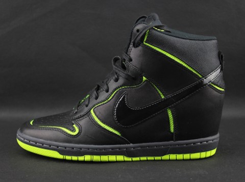 Nike Women's Dunk Sky Hi Cut Out - Black - Volt - SneakerNews.com