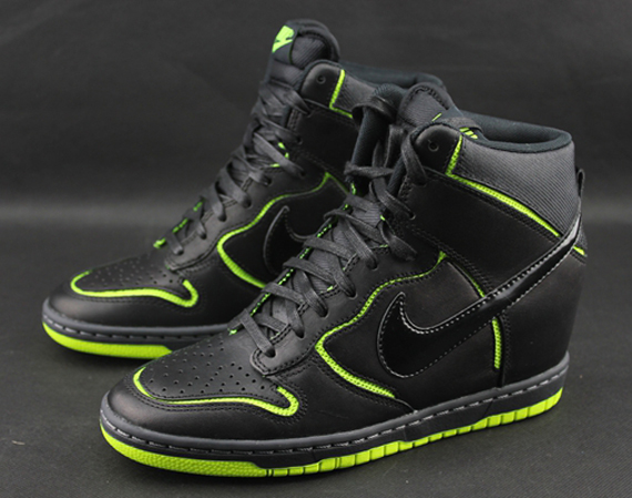 Nike Women's Dunk Sky Hi Cut Out - Black - Volt - SneakerNews.com