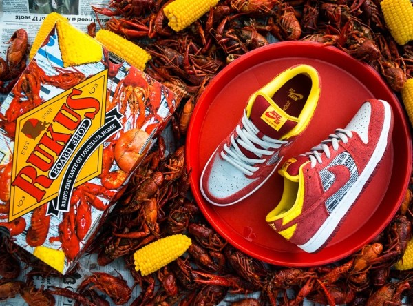 Rukus x Nike SB Dunk Low "Crawfish" Detailed Look