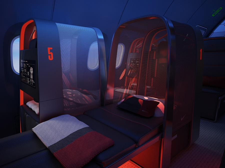 A Private Jet For Pro Athletes Created by Nike and Design Firm Teague ...