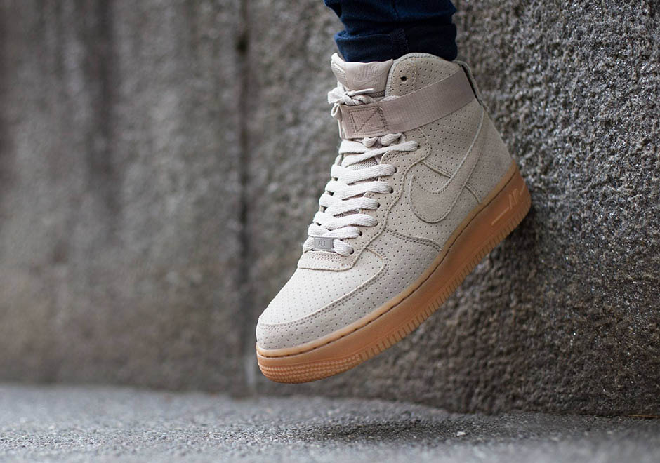 Perforated Suede And Gum Soles Invade The Nike Air Force 1 High ...