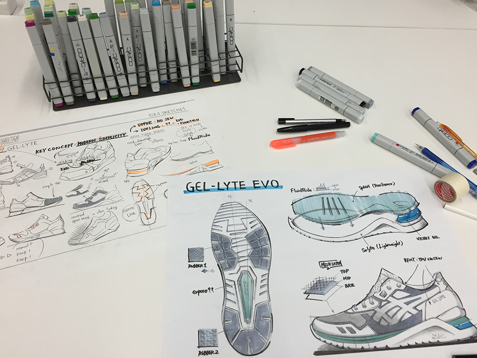 The Process of Evolution: Sketches From the ASICS Tiger EVO Collection ...