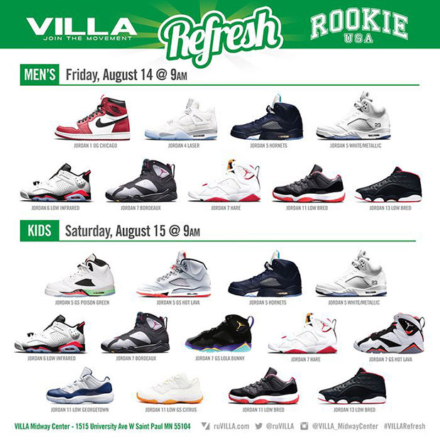 Air Jordan Restock For Men and Kids Coming This Weekend From Villa ...
