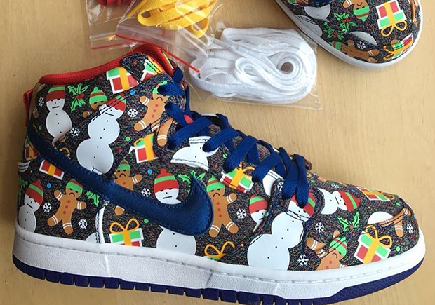 New Concepts x Nike SB Dunk High "Ugly Christmas Sweater" Release Date ...