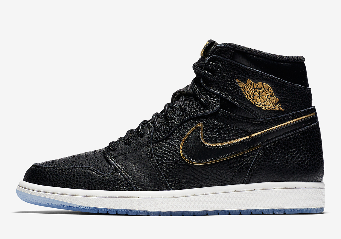 Air Jordan 1 Black and Gold Tumbled Leather Official Images 555088-031 ...