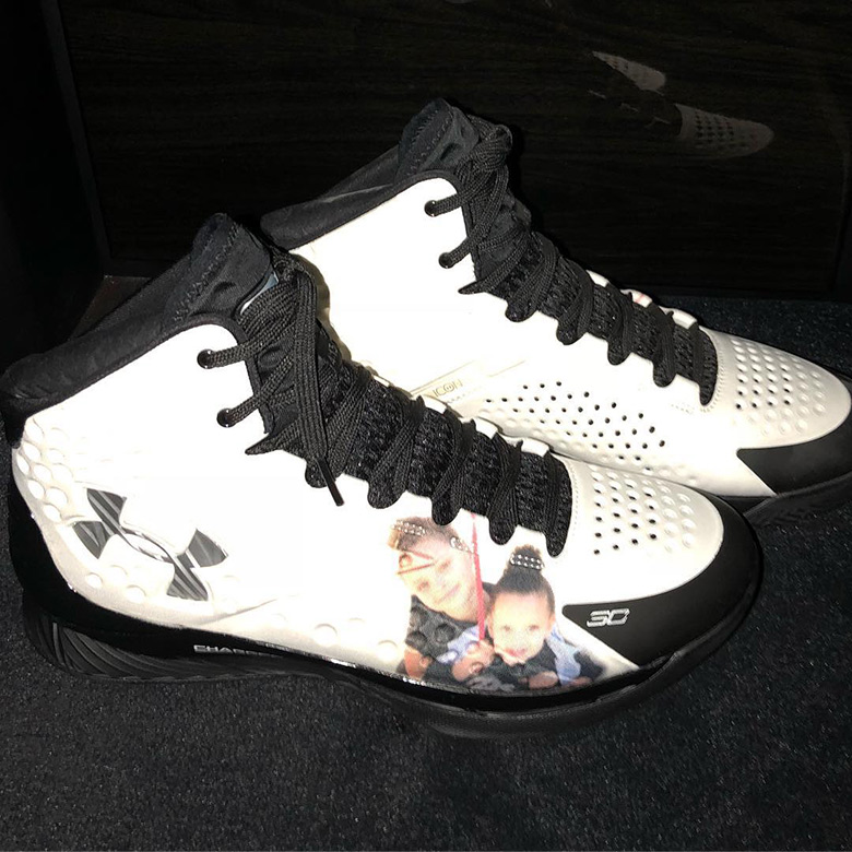 Steph Curry UA Curry 1 Shoes Photo Of Daughters Riley And Ryan ...