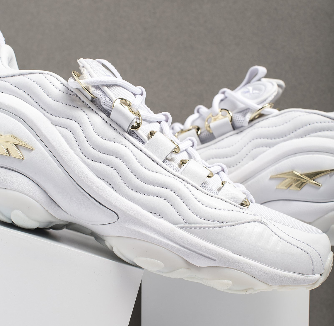 Reebok DMX Run 10 White + Gold Available Now | SneakerNews.com
