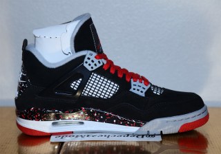 Drake Air Jordan 4 Black Red Splatter | SneakerNews.com