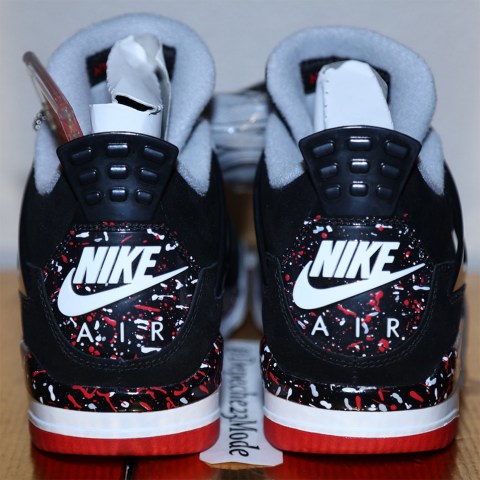 Drake Air Jordan 4 Black Red Splatter | SneakerNews.com