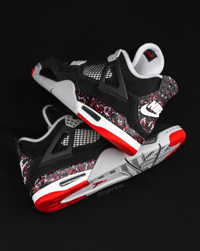 Drake Air Jordan 4 Black Red Splatter | SneakerNews.com