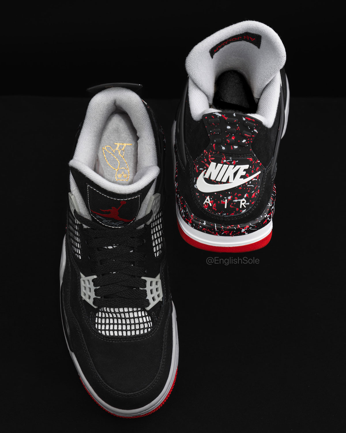 Drake Air Jordan 4 Black Red Splatter | SneakerNews.com