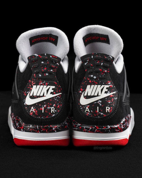 Drake Air Jordan 4 Black Red Splatter | SneakerNews.com