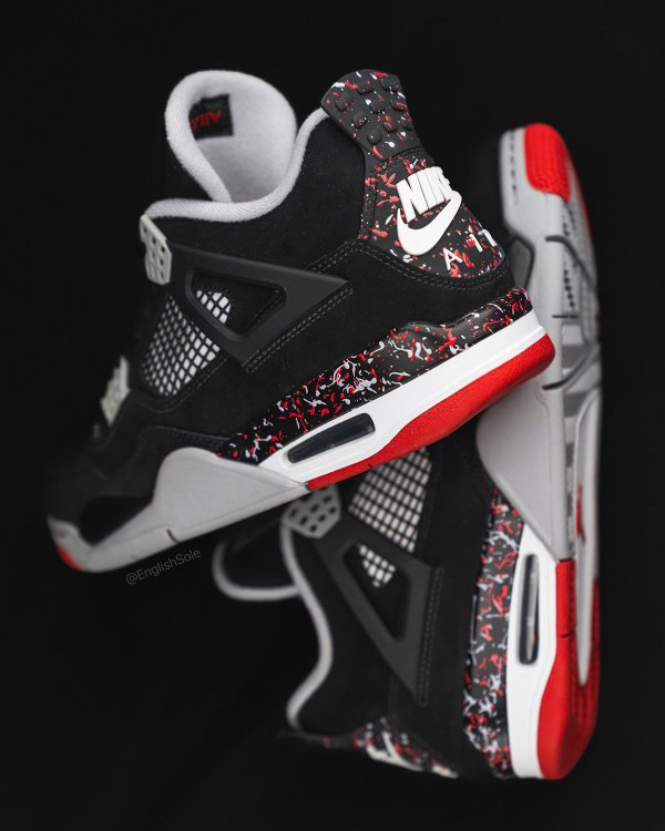Drake Air Jordan 4 Black Red Splatter | SneakerNews.com