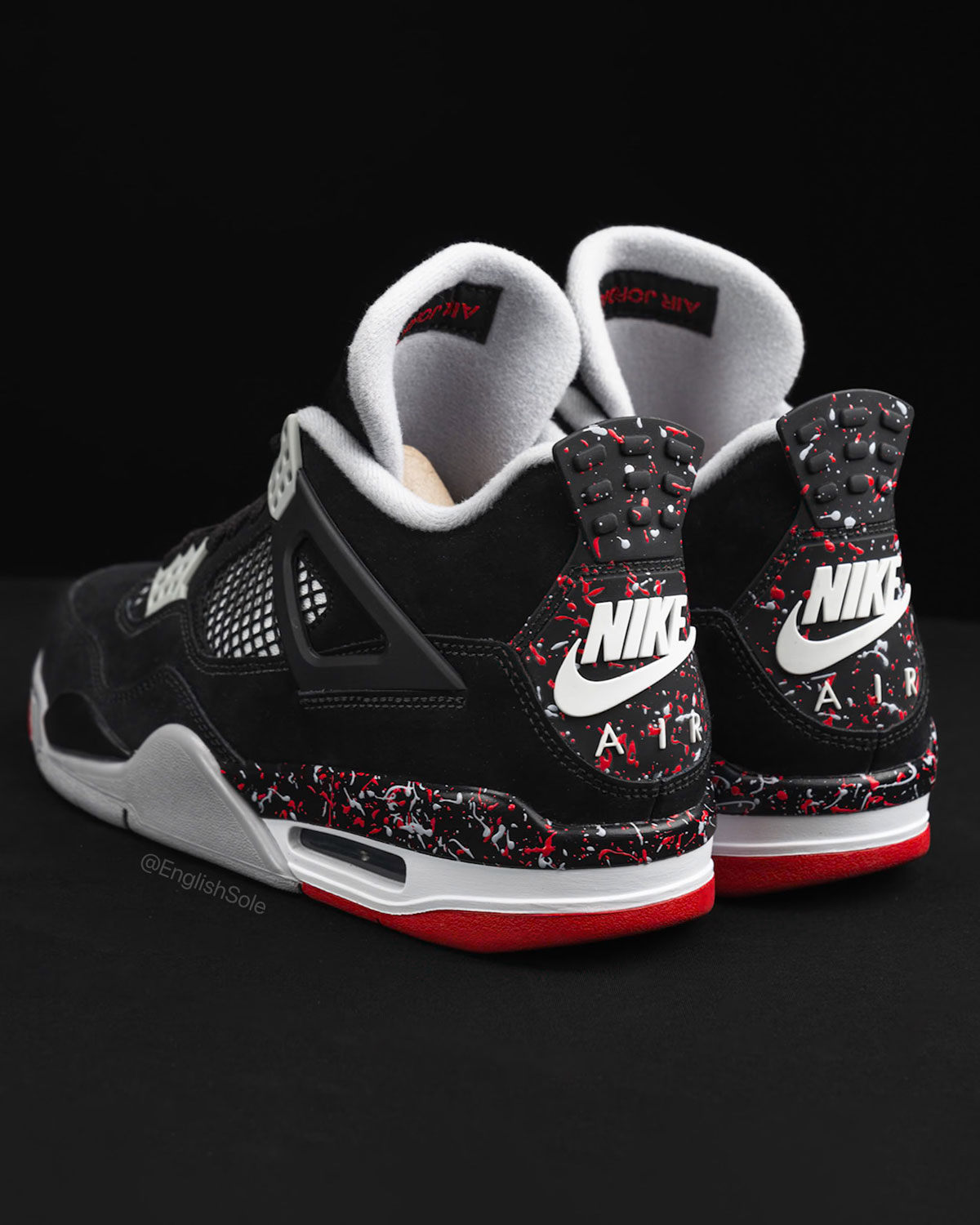 Drake Air Jordan 4 Black Red Splatter | SneakerNews.com