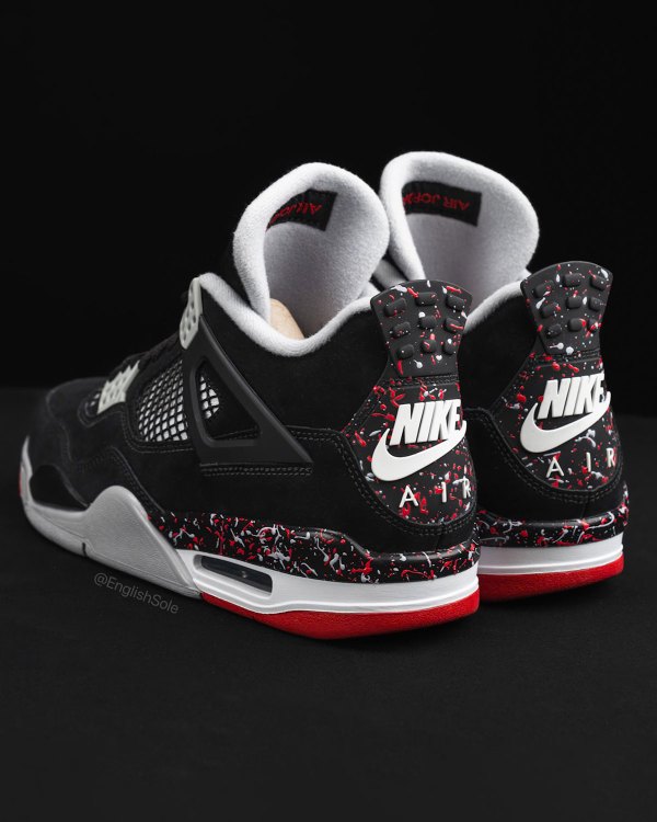 Drake Air Jordan 4 Black Red Splatter | SneakerNews.com