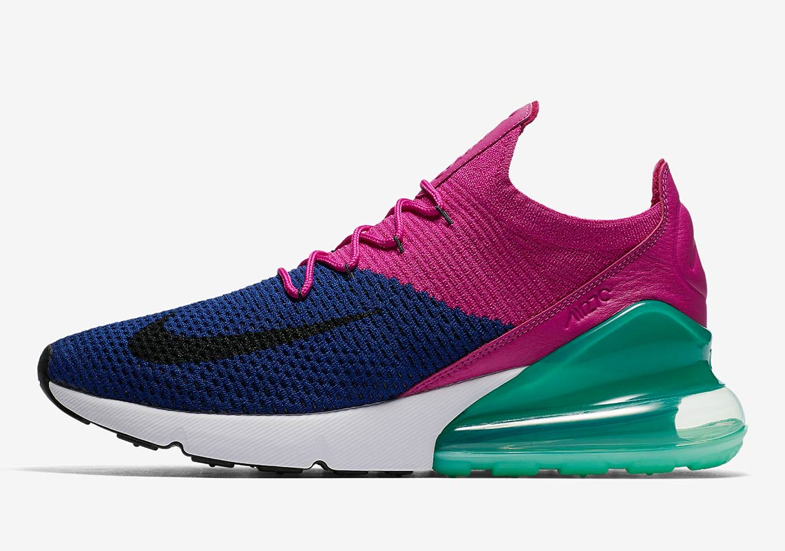 Nike Air Max 270 Flyknit Fuschia/Teal Release Info AO1023-401 ...