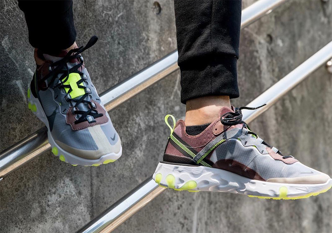 Nike React Element 87 Dark Grey Desert Sand Release Info | SneakerNews.com