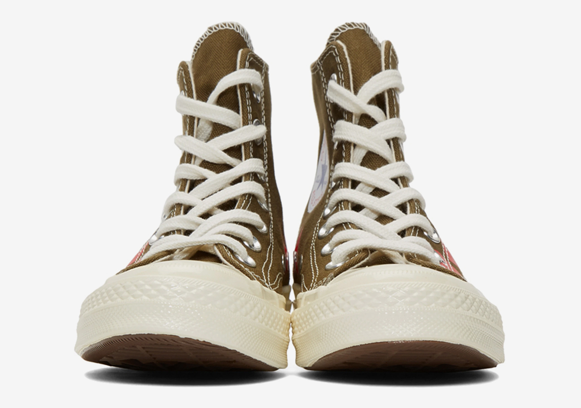 Comme Des Garcons Converse Chuck 70 Khaki Multiple Hearts | SneakerNews.com