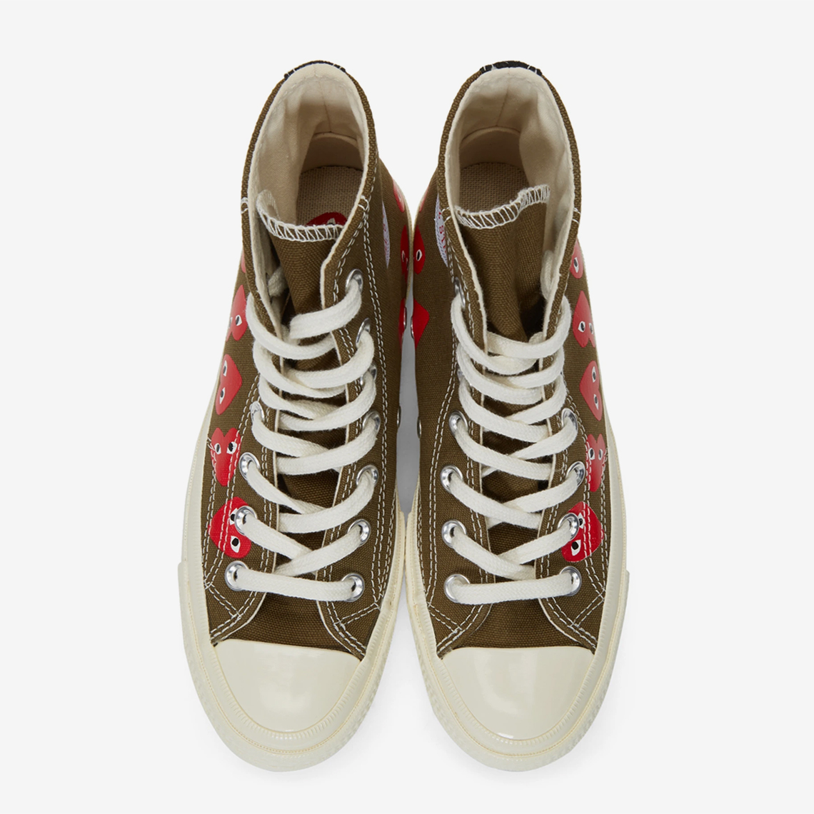 Comme Des Garcons Converse Chuck 70 Khaki Multiple Hearts | SneakerNews.com