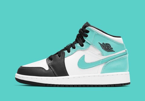 Air Jordan 1 Mid Island Green Igloo 554724-132 | SneakerNews.com