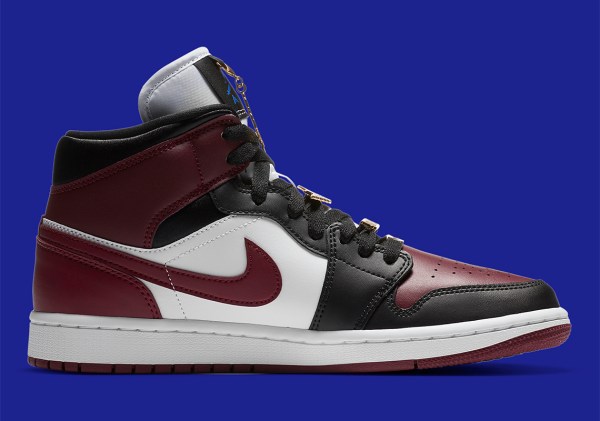 Air Jordan 1 Mid WMNS Maroon Black Gold CZ4385-016 | SneakerNews.com