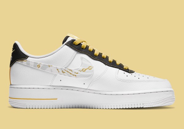 Nike Air Force 1 Gold Chain Zebra DH5284-100 Release Info | SneakerNews.com