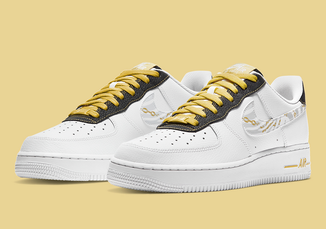 Nike Air Force 1 Gold Chain Zebra DH5284-100 Release Info | SneakerNews.com