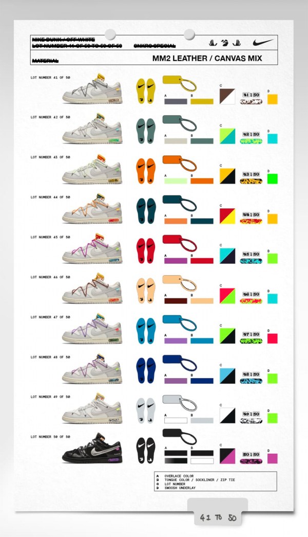 Off-White "The 50" Nike Dunk Low Release Date | SneakerNews.com