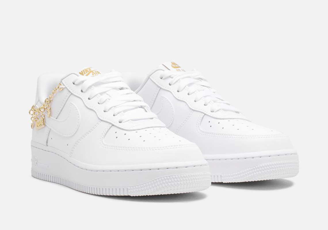 Nike Air Force 1 WMNS Gold Charms DD1525-100 DD1525-001 | SneakerNews.com